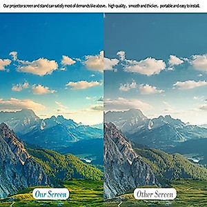 IDGDXR Projector Screen with Stand Foldable Portable Projection Screen 16:9 4K HD Only Front Projections Movies Screen with Carry Bag for Indoor Outdoor Home Theater Backyard Cinema Office Meeting