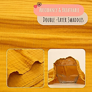 Pack of 4 Baby Swaddle Blankets, Soft Cotton Muslin Swaddle Blanket for Baby Boy & Girl, 47x47inch Unisex Lightweight Baby Blankets for Newborn Receiving