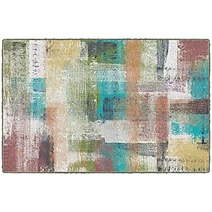 Brumlow MILLS Zora Abstract Machine Washable Indoor/Outdoor Area Rug for Home Office, Living Room or Bedroom Carpet, Dining or Kitchen Runner Rug, 30" x 46", Green