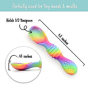 PrimaStella Silicone Chew Spoon Set for Babies and Toddlers - Safety Tested - BPA Free - Microwave, Dishwasher and Freezer Safe