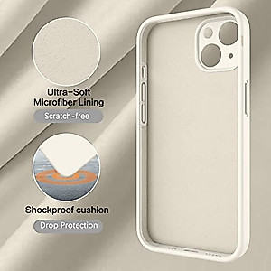 BENTOBEN for iPhone 13 Case, Phone Case iPhone 13, Soft Silicone Gel Rubber Bumper Microfiber Lining Hard Back Shockproof Protective Phone Cover for iPhone 13 6.1", Antique White