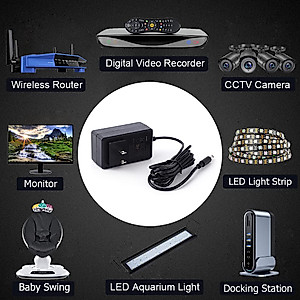 [UL Listed] MIXGOO 12V 3A Power Supply Charger (Input AC 100V-240V, Output DC 12 Volt 3 Amp 36 Watt) Adapter Switching Transformer Converter DC 5.5mm x 2.1mm / 5.5mm x 2.5mm Universal