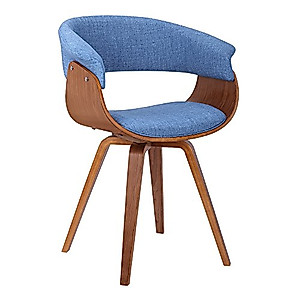 Armen Living Summer Dining Chair, Wood, Blue 22D x 25W x 31H in
