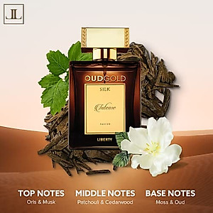 Liberty Luxury OudGold Silk Intense Limited Edition Oud Parfum for Men and Women (100ml/3.4Oz), Perfume, Crafted in France, Woody Notes, Long Lasting - upto 3 days