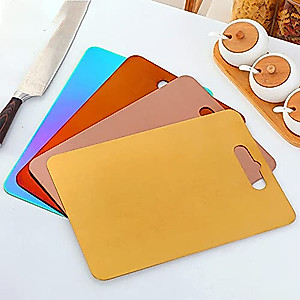 GULRUH Wood Cutting Boards for Kitchen, 1PCS Stainless Steel Durable Chopping Board Non-Slip Kitchen Cutting Board Vegetable Meat Tools Kitchen Washable Chopping Blocks (Color : Rainbow-1PCS)