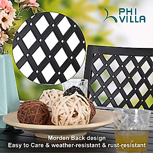 PHI VILLA Patio Outdoor Swivel Bar Stools Set of 4, Patio Bar Height Bistro Dining Chairs All Weather Metal Garden Furniture Sets with Cushion and Armrest, Red