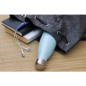 MIRA 17 Oz Stainless Steel Vacuum Insulated Water Bottle - Double Walled Cola Shape Thermos - 24 Hours Cold, 12 Hours Hot - Reusable Metal Water Bottle - Leak-Proof Sports Flask - Pearl Blue