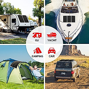 DOKIO Flexible Solar Panel 4x100w(400w) Semi-Flexible Bendable 12V Monocrystalline Off-Grid for RV Boat Cabin Van Car and Caravan RV Boat Camper