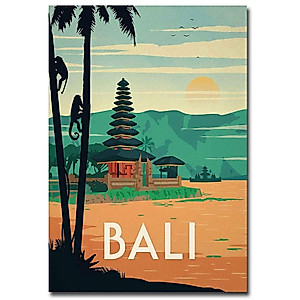 Bali Travel Vintage Art Refrigerator Magnet Size 2.5" x 3.5"