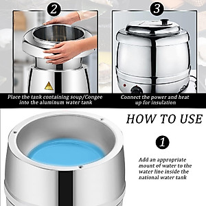 Commercial Soup Kettle Warmer, Stainless Steel 11 Qt Countertop Food Kettle Warmer