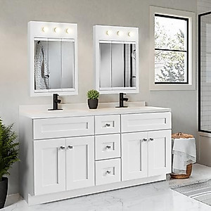 Design House 24 Inch Concord Bathroom Medicine Cabinet, Wall Mounted, Mirror, White, 532374-WHT