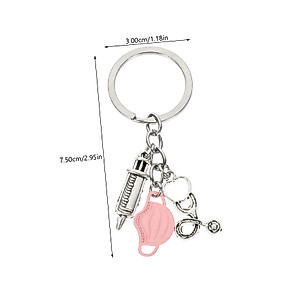 PACKOVE 4pcs stethoscope keychain car key pendant Decorative Key Chain keychain car keychain for women doctor keychain key chain keychain pendant Metal alloy Miss