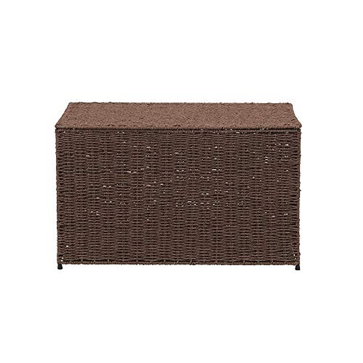 Household Essentials Dark Brown ML-7145 Decorative Wicker Chest with Lid for Storage and Organization | Large