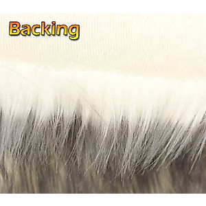 Faux Fur Long Pile Candy Shaggy Fabric White Backing 60" Wide Sold by The Yard (Grey)