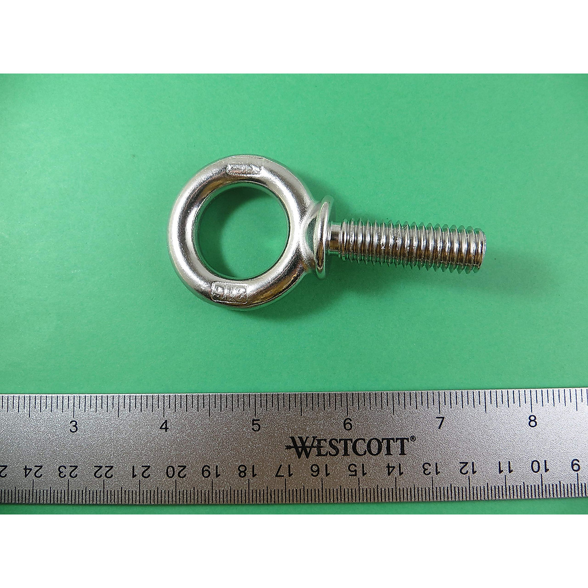 US STAINLESS 2 Pieces Stainless Steel 316 1/2" x 1 1/2" UNC Machinery Eye Bolt Marine Grade Pitch of 13