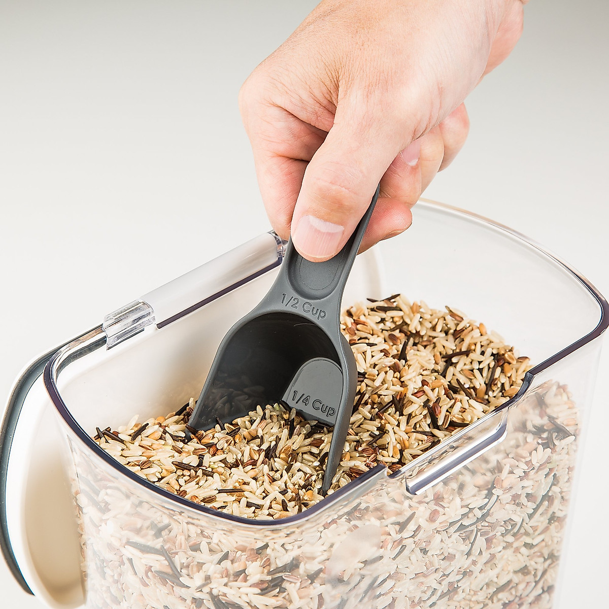 Progressive International Prepworks ProKeeper 2- Piece Kitchen Clear Food Baker's Kitchen Storage Organization Canister Set (Grain 2.5-Quart)