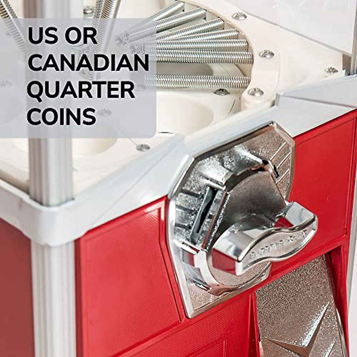 Vending Machine - Big Capsule Vending Machine - Prize Machine - Commercial Vending Machine for 2 Inch Round Capsules Gumballs Bouncy Balls - Red