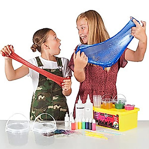 FVIEXE 50PCS Slime Containers with Lids 10oz, Plastic Clear Slime Storage Containers with Lids and Handles Small Toy Storage Case for DIY Slime Making Food Beauty Products