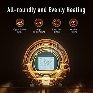 Filament Dryer for 3D Printing, TECBEARS FilaDryer S2 Filament Dry Box with 360° Heating, Large Touch Screen, Humidity Detection for Nylon PETG ABS TPU PA PC PLA Filament 1.75/2.85/3.00mm