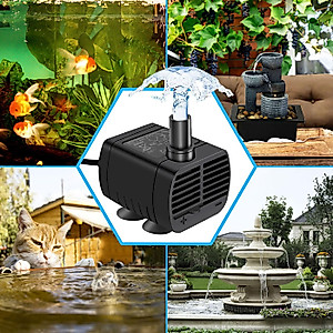 Mini Submersible Water Pump, Ultra Quiet USB Fountain Pump DC 5V, for Pet Water Fountain, Aquarium Fish Tank, Tabletop Fountain, Water Gardens and Hydroponic Systems