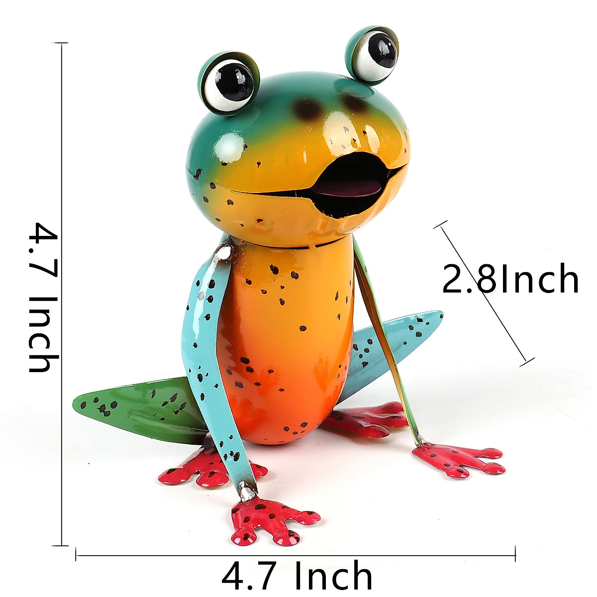 Cruis Cuka Metal Garden Decor Yard Art for Outside Cute Frog Lawn Patio Ornaments Backyard Outdoor Decorations - Set of 2(Yellow,Green)