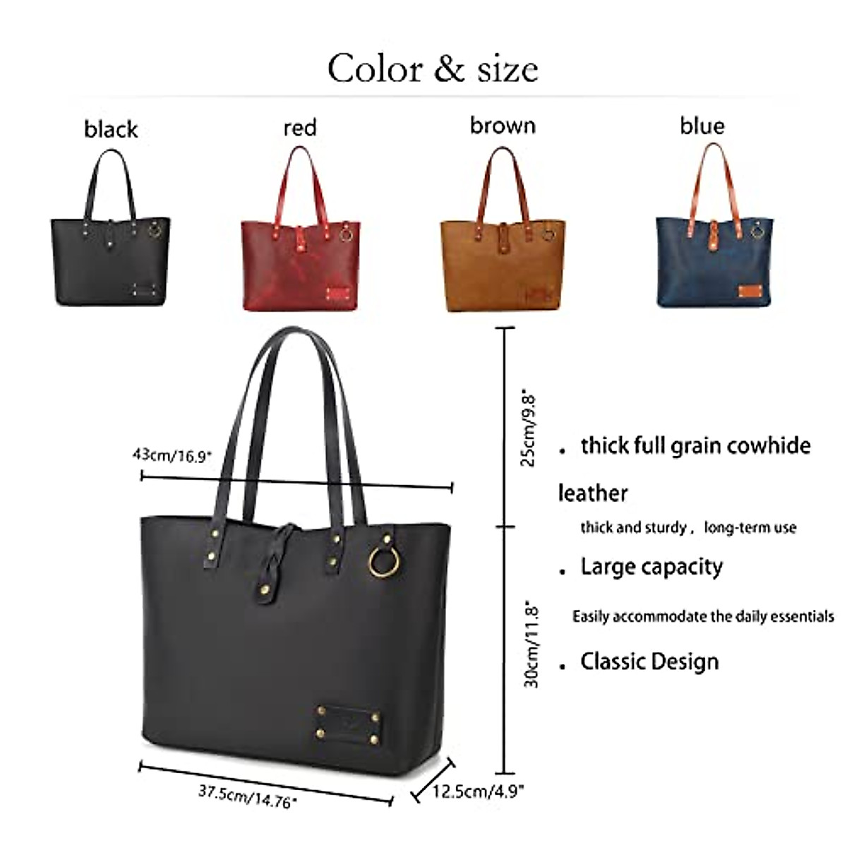senbaodi Top Handle Purse Leather tote Bag Work Totes for women Purse Handbag Large F010 (FA010)