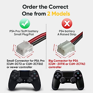 BEBAT 2pcs PS4 Controller Battery,2500mAh Replacement for PS4 Pro Slim Controller 2016 (or newer) CUH-ZCT2 or CUH-ZCT2U with Tool Kits,NOT Compatible with PS4 Wireless Controller 2015 and Before