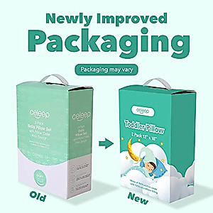 Celeep Polyester Toddler Pillows Set, 13x18 Inches - Perfect Size - Soft Organic Toddler Bedding - Kids Pillows for Sleeping & Nap Time - Vaccum Sealed Small Pillow, White, 2 Count (Pack of 1)