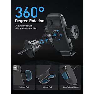 Nulaxy Wireless in-Car Bluetooth FM Transmitter & Nulaxy 2022 Upgraded Vent Friendly Car Phone Holder Mount