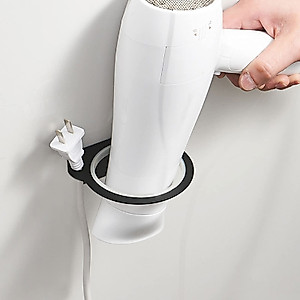 Blower Organizer, Hair Dryer Holder, Aluminum Alloy Material Practical Home Homestay Bathroom Hotel(9481BS matte black hair dryer)