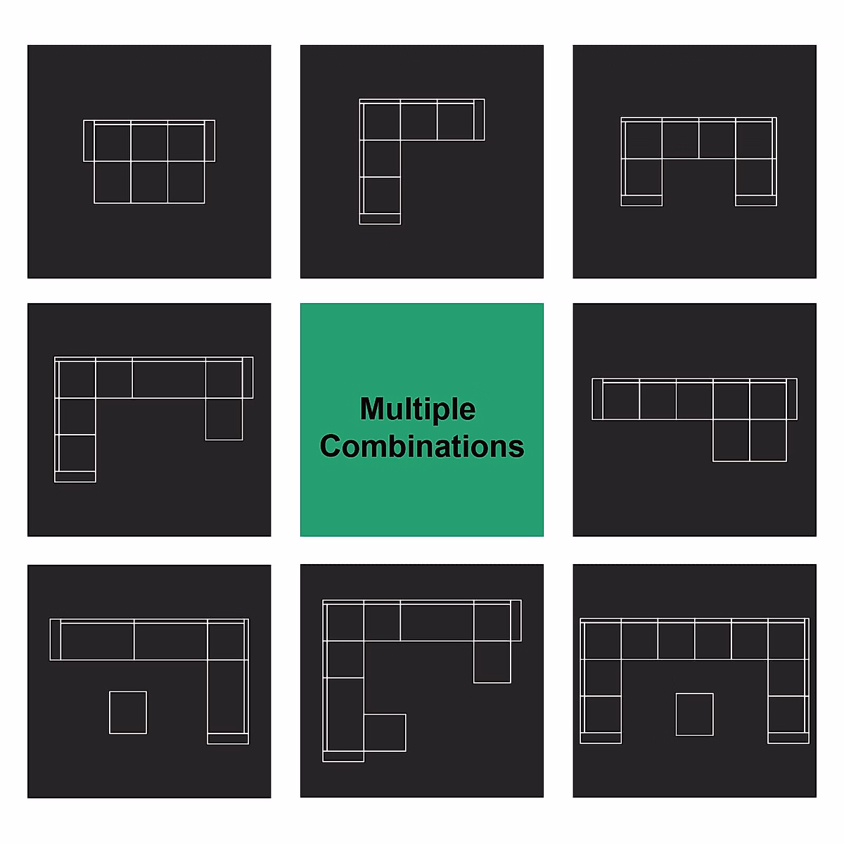 Belffin Velvet Armrest Module for Modular Sectional Sofa Couch Side Armrest for Sectional Modular Couch Black