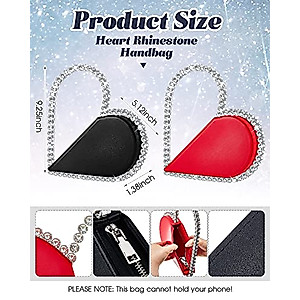 2 Pcs Evening Clutch Bag Mini Heart Shape Purse Rhinestone Diamond Clutch Wedding Party Purse Handbag for Women