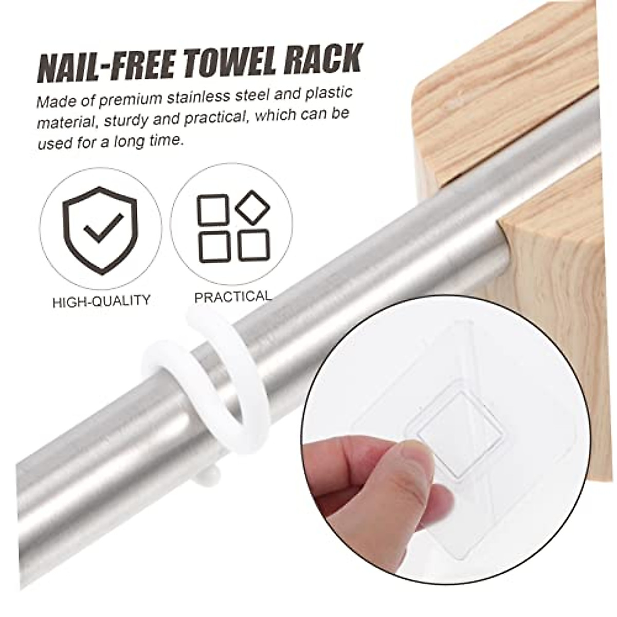 OSALADI 1 Set Tower Hanger Towel Storage Shelf Towel Shelf Modern Towel Rack Stainless Steel Hangers Towel Hangers Towel Rack Rod Wall Towel Holder Wall Towel bar Sponge Plastic Towel Rail