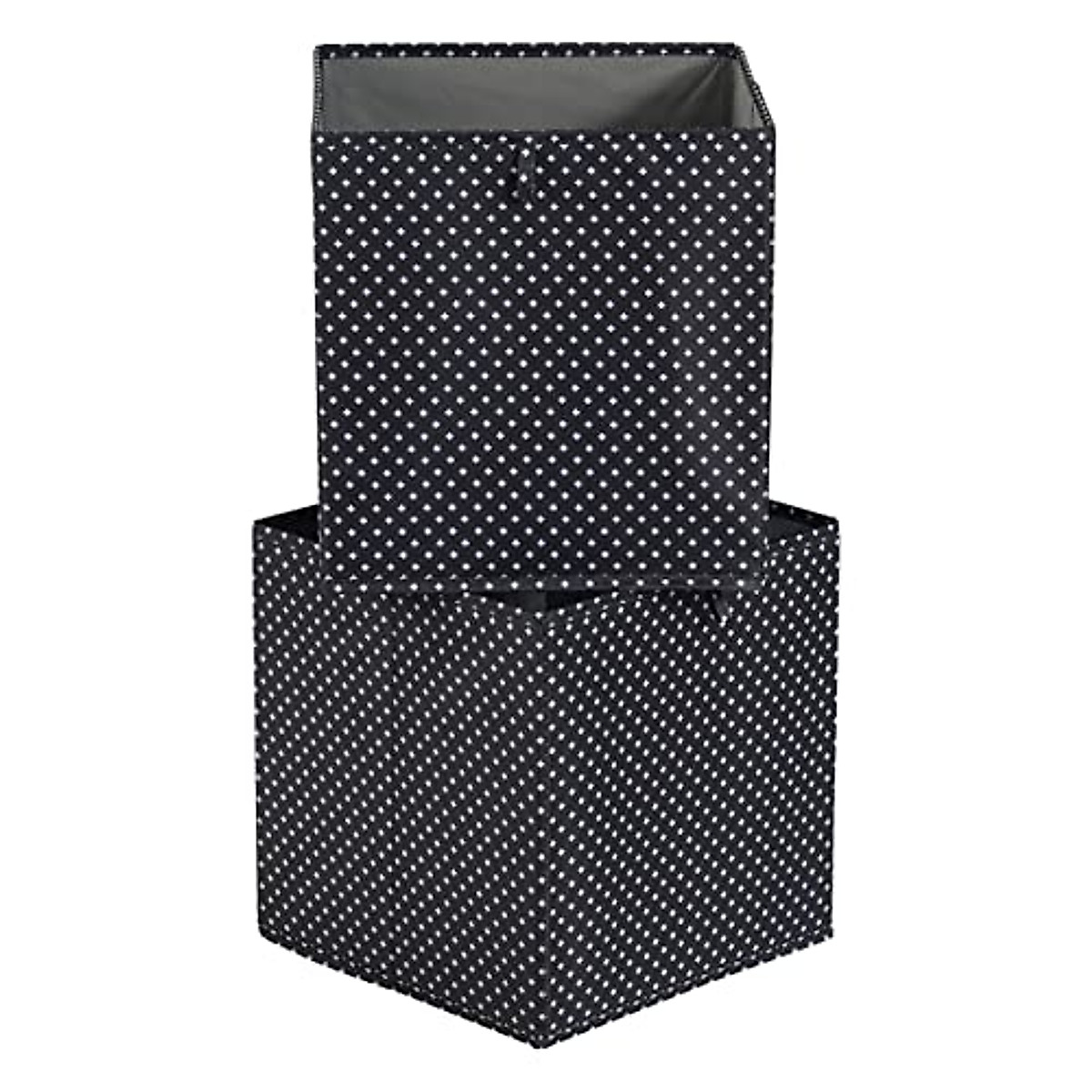 Amazon Basics Collapsible Fabric Storage Cube Organizer Bins - Pack of 6, Black/White Signs, 13x15x13"