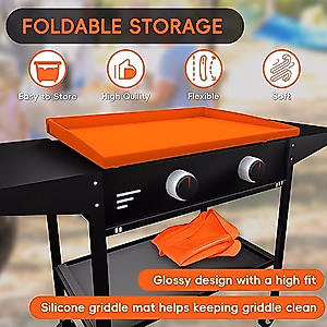 Lecivan 28" Silicone Griddle Mat for Blackstone, Full-Edge Griddle Covers for Blackstone Grill Accessories, Silicone All-Season Griddle Protective Mat for Outdoor Grilling