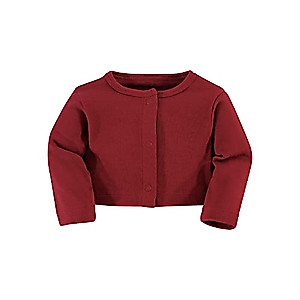 Touched by Nature Baby Girl's Organic Cotton Dress and Cardigan, Red Winter Folk, 9-12 Months