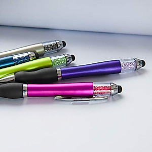 MiSiBao Ballpoint Writing Pens,8 pack(5 count+3 refills) with Stylus Tips 1mm Medium Point Pen Black Ink Pen Stylus Pens for iPads