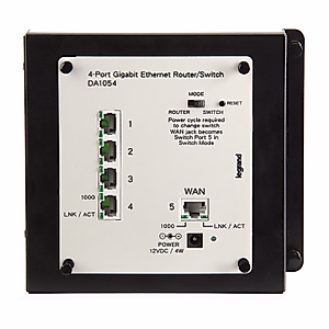 Legrand, Home Office & Theater, Wireless Router, Dual Band Antenna, Black, 4 Port, DA1054