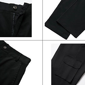 AIFARLD Mens Cargo Pants Multi Pockets Hiking Pants Cotton Stretch Elastic Waist Lightweight Trousers Outdoor Casual Relaxed Fit