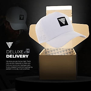 Urban Effort Hydro Performance Hat-Water-Resistant Baseball Cap-Men and Women-Great Snapback for Golf, Adventure,Lake,Workout (White, Curved Bill)