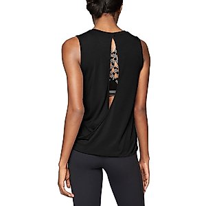Mippo Women's Open Back Workout Tank Top - Yoga, Athletic, Tennis, Muscle, Black M