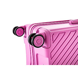 Rockland Prague Hardside Luggage with Spinner Wheels, Pink, 3-Piece Set (20/24/28)