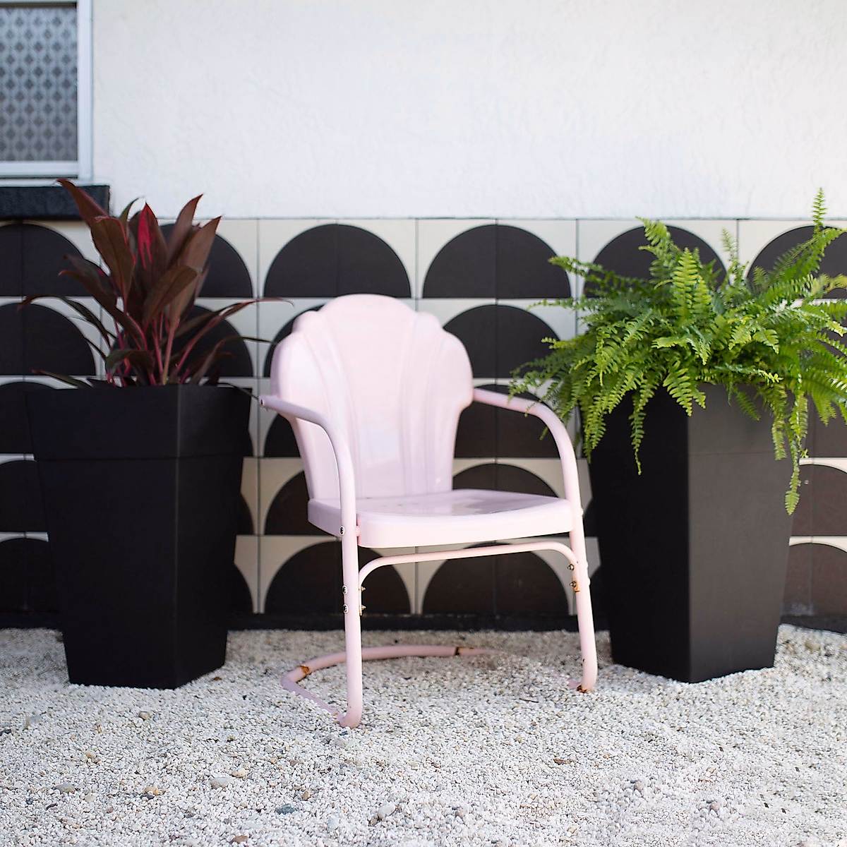 Bloem Tall Finley Tapered Square Planter: 25" - Black - Matte Textured Finish, 100% Recycled Plastic Pot, for Indoor and Outdoor Use, Gardening, 9 Gallon Capacity