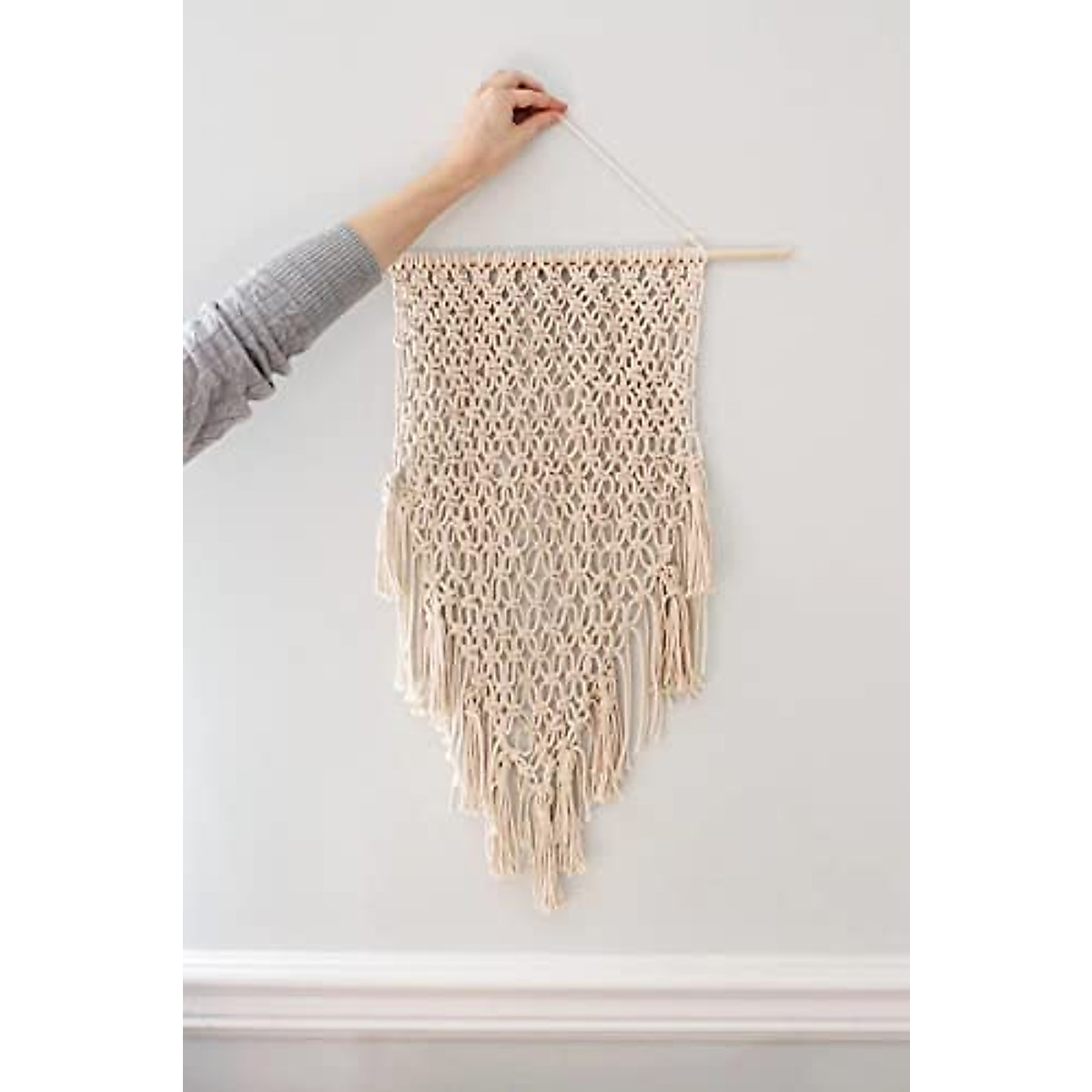 Macrame Cord 3mm x 328Yards(984Feet), Natural Cotton Macrame Rope - 3 Strands Twisted Macrame Cotton Cord for Wall Hanging, Plant Hangers, Crafts, Gift Wrapping and Wedding Decorations