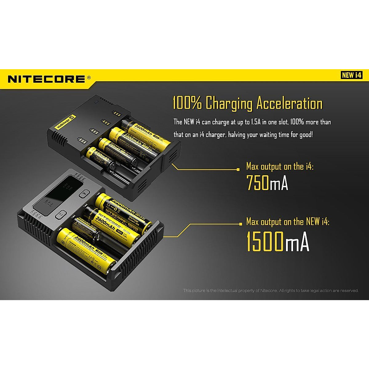 Nitecore New i4 2016 Intellicharger Smart Battery Charger for Li-ion IMR Ni-MH NiCd