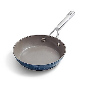 ROCKURWOK 8-inch Nonstick Ceramic Small Frying Pan, Durable and Safe for Induction, Oven and Dishwasher, Ideal for Omelet and Egg, Sapphire Blue