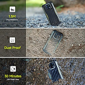 Ulefone Armor 22 (16+128GB) Rugged Smartphone, 64MP Night Vision Camera + 64MP Wide-Angle Camera, Android 13 Unlocked Cell Phone, 6.58 FHD+, 120Hz, 6600mAh, IR Blaster, NFC 4G Dual Sim- All Black