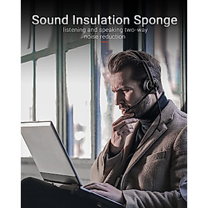 awatrue Wired Headset with Microphone for PC Laptop - 3.5mm Jack On Ear Headphones with Noise Cancelling Microphone for Boom Skype Webinars, in-line Control,Comfortable