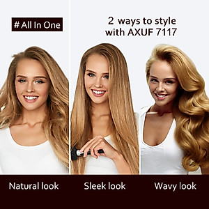 AXUF Hair Straightener 1.57'' Wide Plate, Ceramic Flat Iron for Hair with 5 Temp Setting, Hair Straightener and Curler 2 in 1 Dual Voltage 15S Fast Heating, Auto-Off Hair Iron