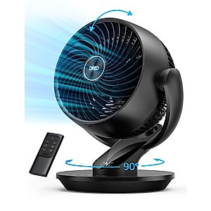 Dreo Fan for Whole Room, 70ft Powerful Airflow, 13 Inch Quiet Oscillating Table Fans with Remote, Air Circulator Fan for Bedroom, 120° Adjustable Tilt, 4 Speeds, 8H Timer, Home,Office